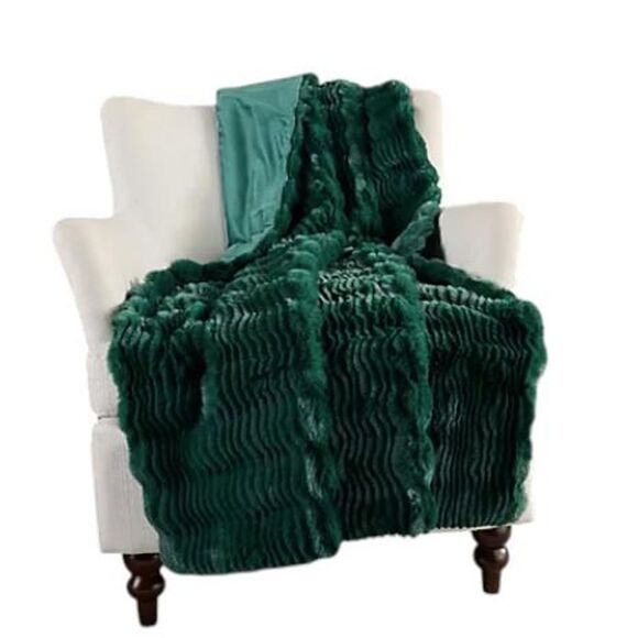 BFF | Bedding | Bff Collection 5 X 60 Slouched Faux Fur Throw Emerald ...